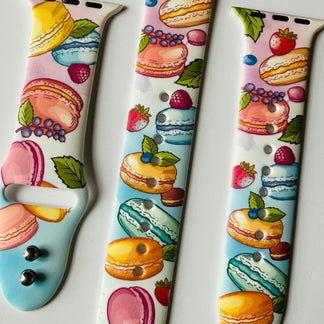 Parisian Macaron Treats Print | Silicone Watch Band for Apple Watch ...