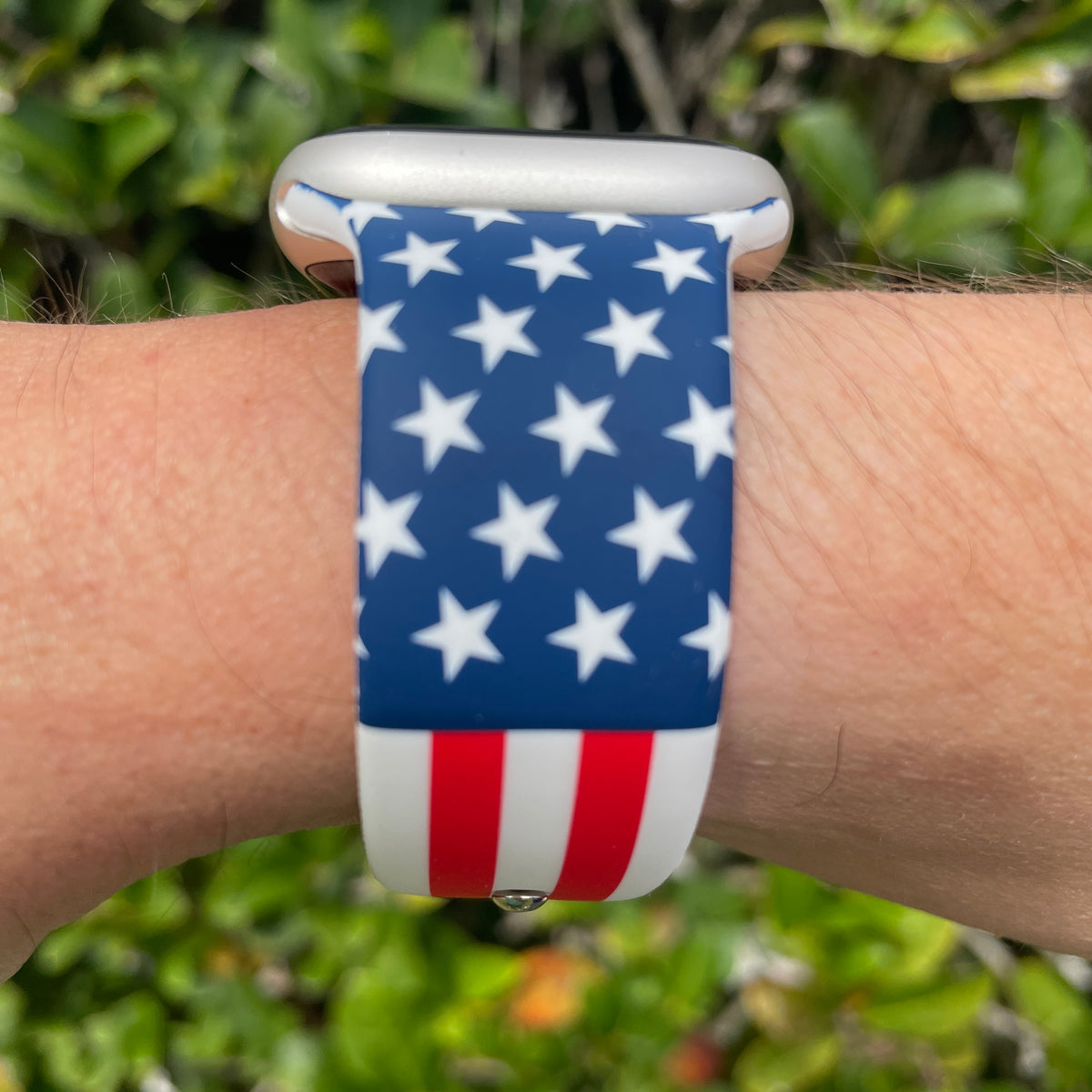 Freedom Flag Print | Silicone Watch Band for Apple Watch ® + Watch Fac ...